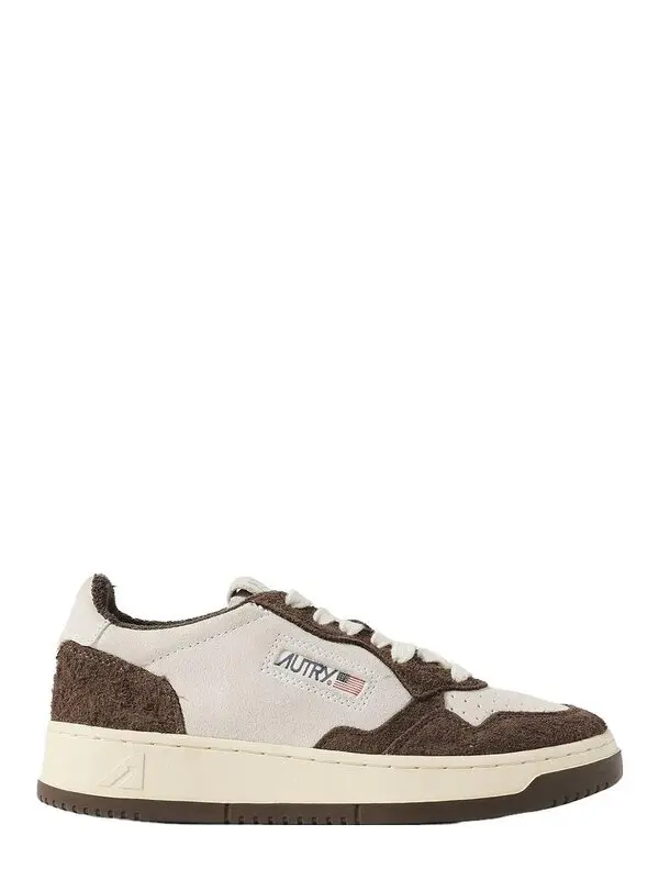 AUTRY Medalist Low Suede & Nubuck Sneakers - Taupe