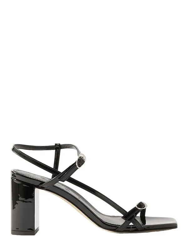 AeydĒ Franzi Patent Leather Block Heel Sandals - Black