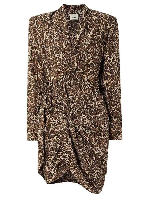 Isabel Marant Étoile Cleora Leopard Print Stretch Silk Dress - Animal Print