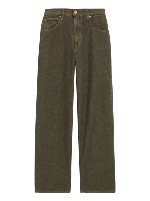 SLVRLAKE Jazmin High-rise Wide-leg Jeans - Army Green