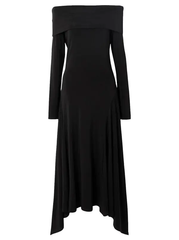 Max Mara Gerla Off-the-shoulder Stretch Jersey Maxi Dress - Black