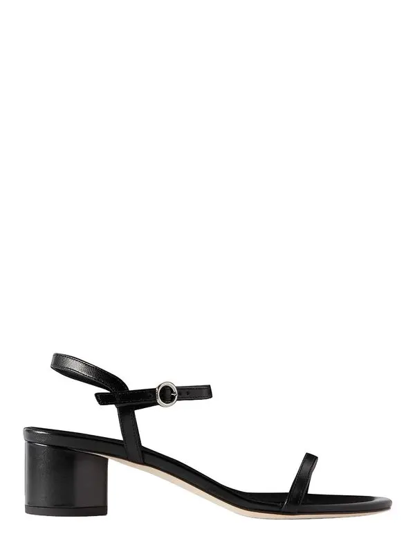 AeydĒ Immi Leather Block Heel Sandals - Black