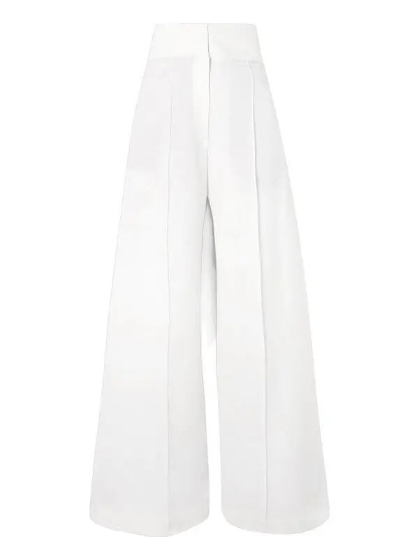 Brunello Cucinelli Twill Wide-leg Pants - Ivory