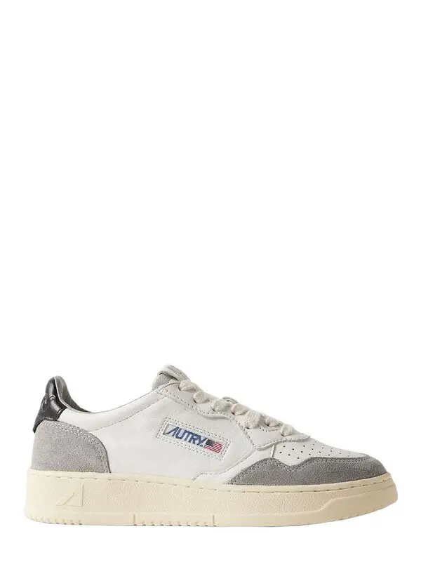 AUTRY Medalist Low Leather And Suede Sneakers - Gray