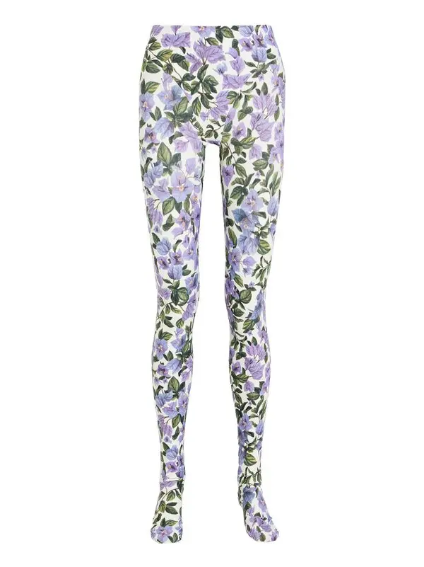 Farm Rio Floralprint Stretchjersey Leggings - Off-white