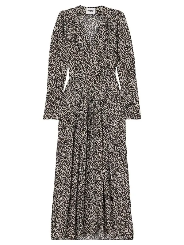 MARANT ETOILE Vonick Printed Crepe De Chine Maxi Dress - Ecru