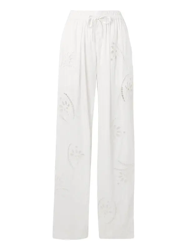 Isabel Marant Étoile Hectorina Broderie Anglaise Modal-blend Pants - White