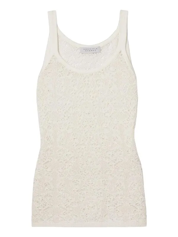 Gabriela Hearst Pontus Crocheted Wool And Silk-blend Tank - Ivory