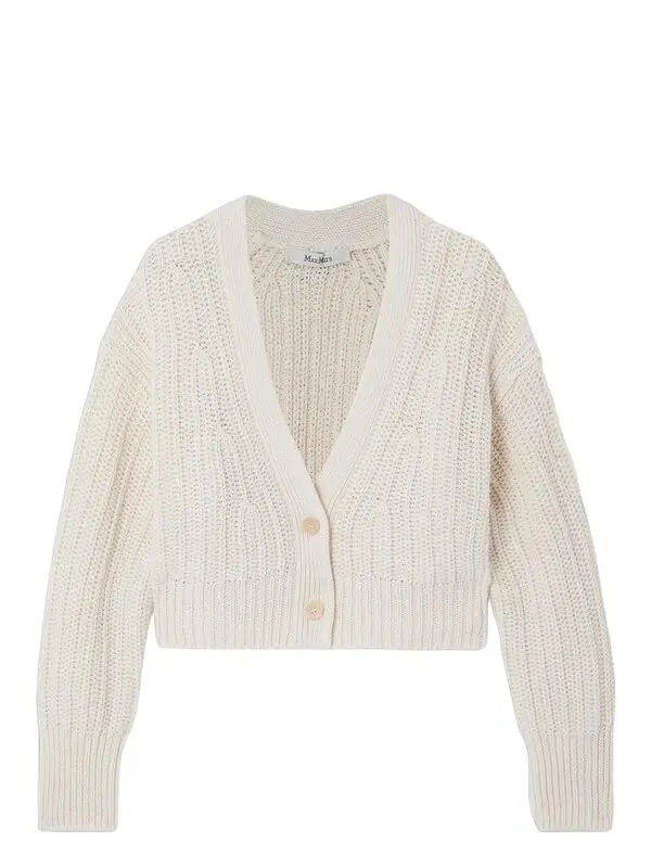 Max Mara Stelvio Ribbed Cardigan - Ivory