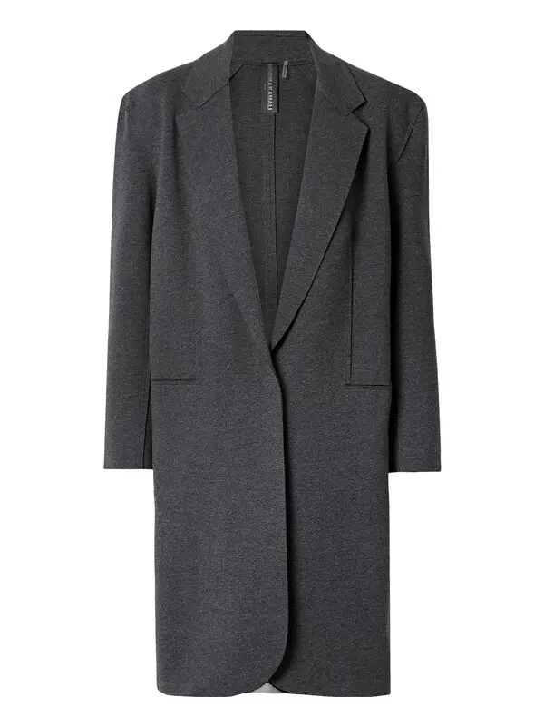 Norma Kamali Oversized Cotton-blend Blazer - Anthracite