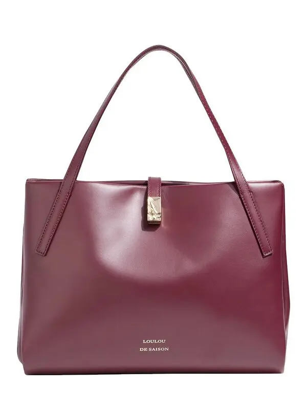 Loulou De Saison Cary Leather Tote - Burgundy