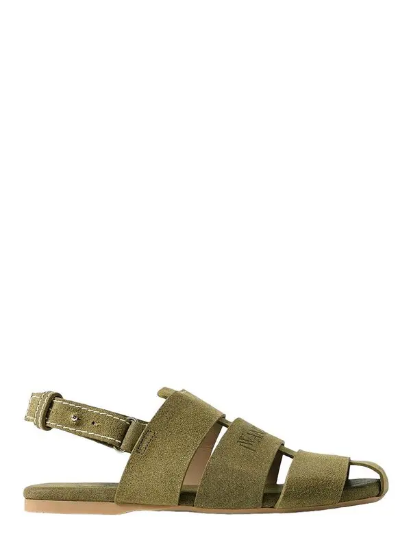 JW Anderson Suede Slingback Sandals - Leaf Green