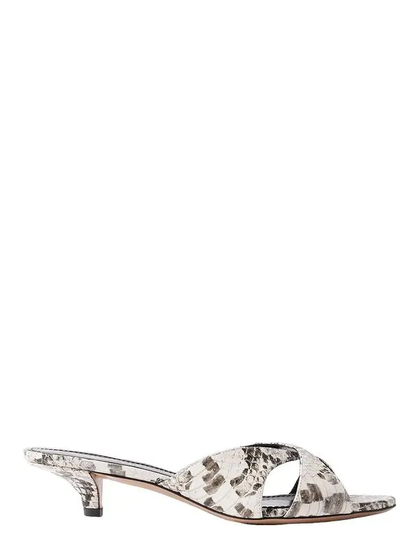 Paris Texas Laila Snake-effect Leather Mules - Off-white
