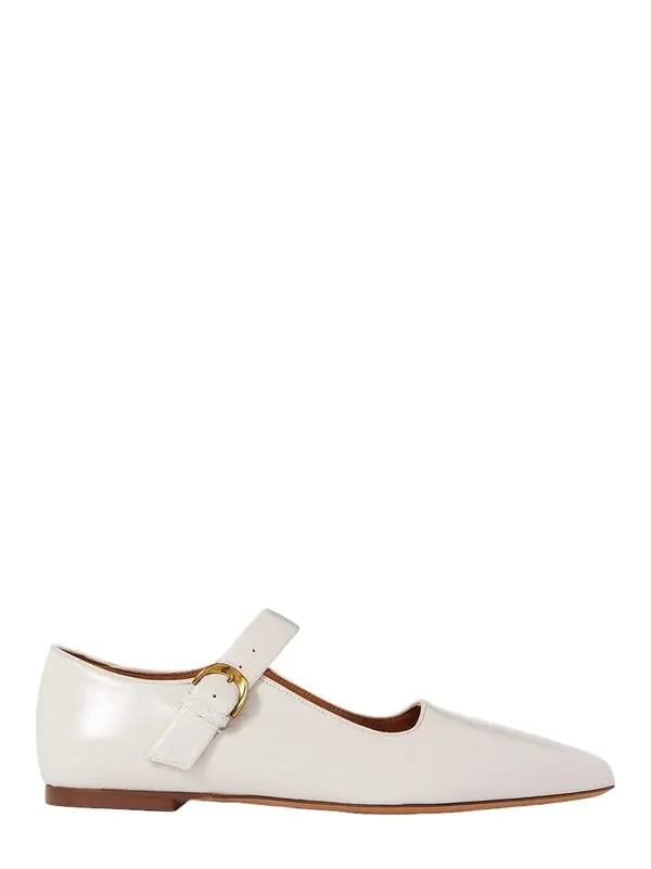 EMME PARSONS Tramonto Glossed Leather Mary Jane Ballet Flats - Off-white