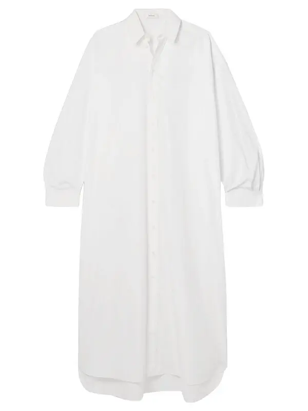 Wardrobe.NYC Oversized Cotton-poplin Maxi Shirt Dress - White