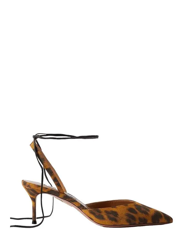 AQUAZZURA Beyond Leather-trimmed Leopard-print Suede Pumps - Animal Print
