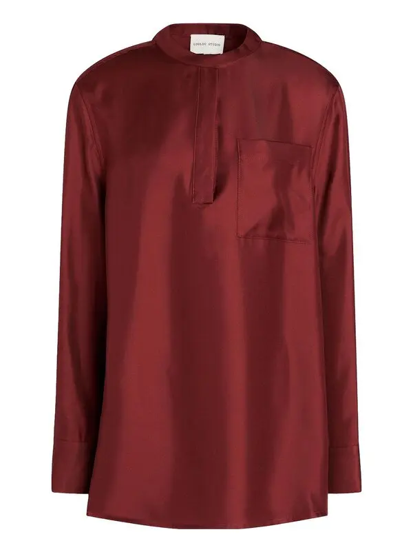 Loulou De Saison Eden Silk-twill Shirt - Merlot