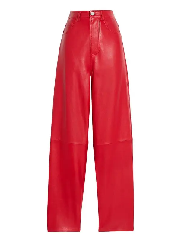 RÓHE Leather Straight-leg Pants - Red