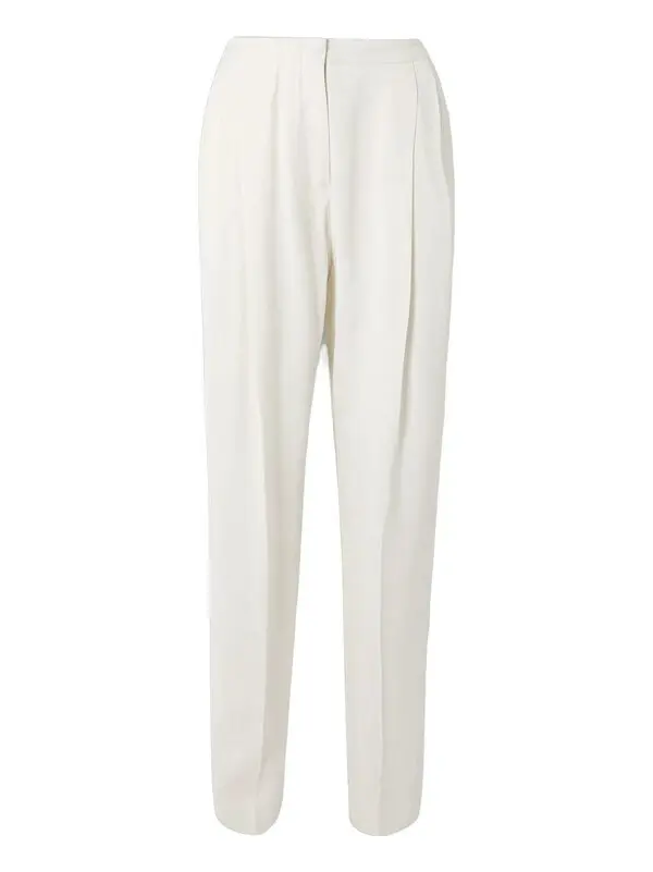 Tove Emery Pleated Crepe Straight-leg Pants - Ivory