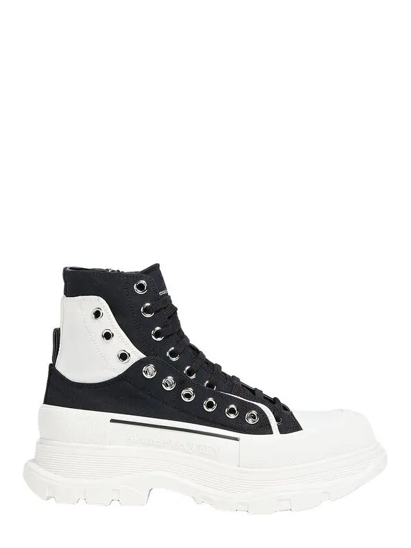 Alexander McQueen Tread Slick Two-tone Canvas Boots - Black