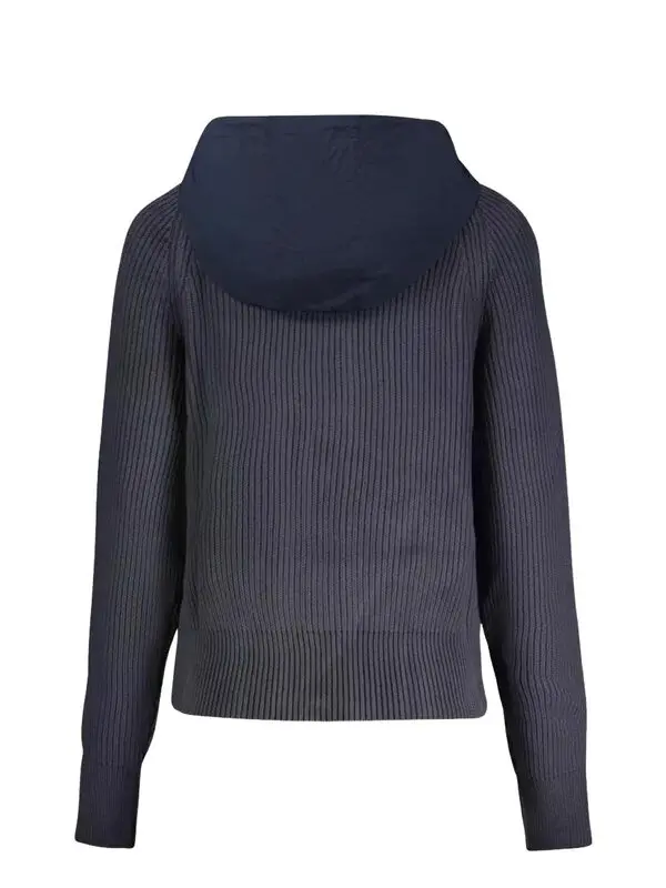 NORTH SAILS Ribbed Knit Zip-up Hoodie - Blue