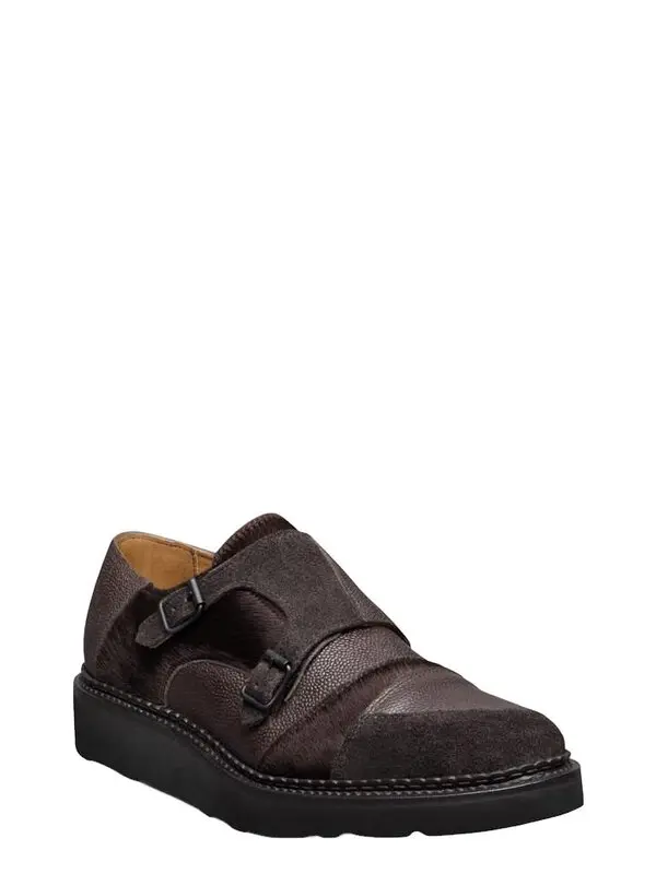 Allen Edmonds Engineered Garments X Double Monk Strap Shoes - Brown Leather Mix