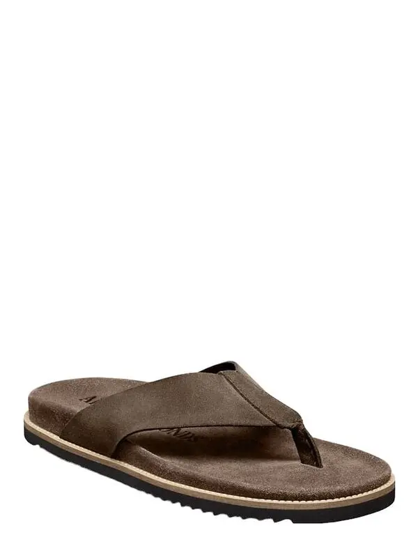 Allen Edmonds Sawgrass Suede Thong Sandals - Chocolate Suede