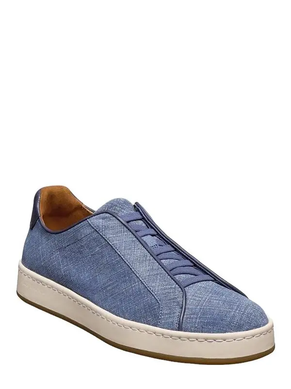 Allen Edmonds Banks Court Slip-on Stretch-lace Sneakers - Denim Printed Suede