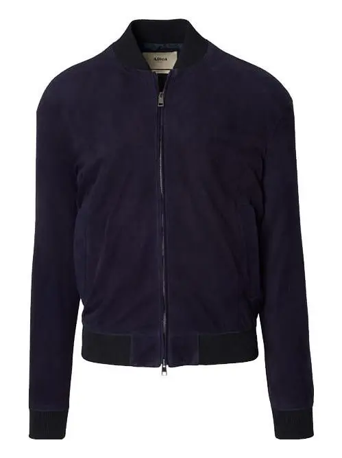 Allen Edmonds Altea Suede Bomber Jacket - Navy