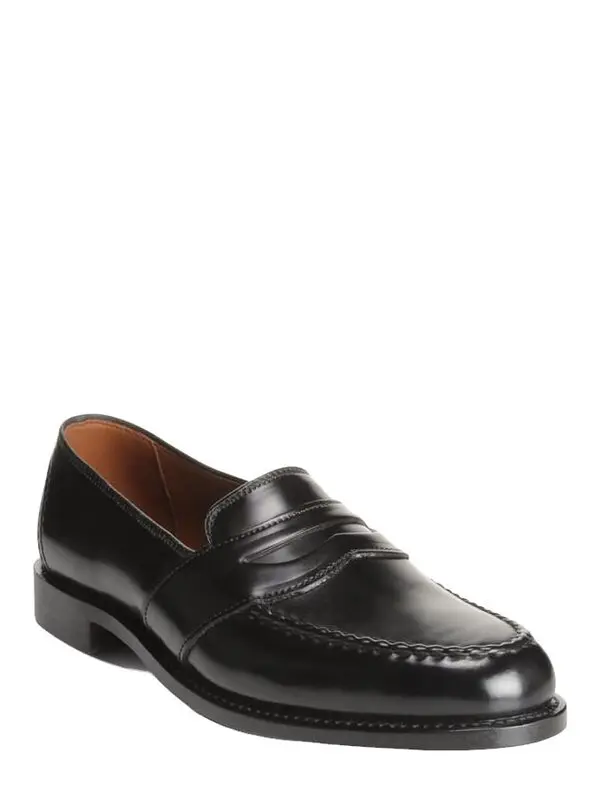 Allen Edmonds Randolph Shell Cordovan Penny Loafer - Black Cordovan Leather