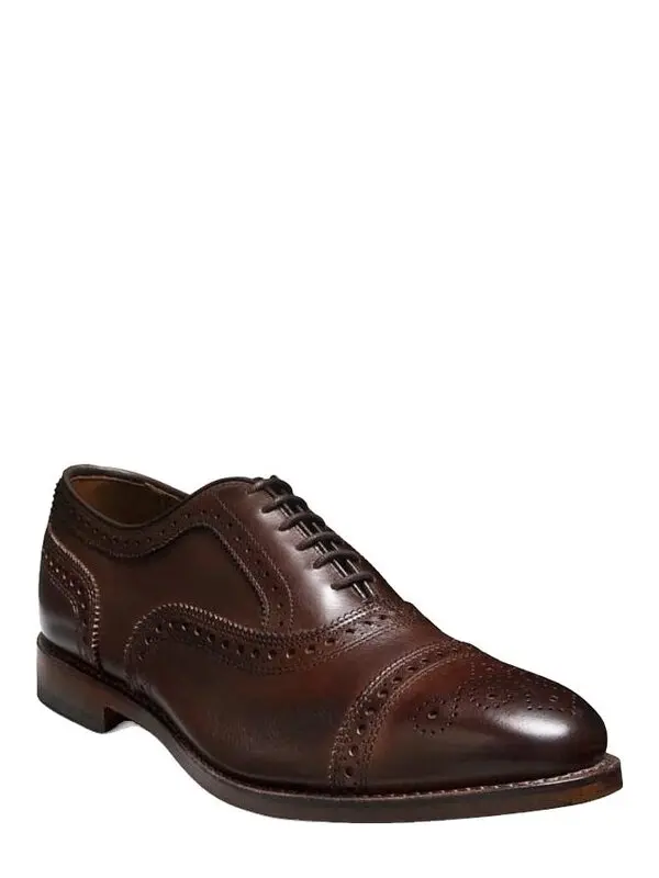Allen Edmonds Strand Cap-toe Oxford Dress Shoe With Brogue Detailing - Mahogany Leather