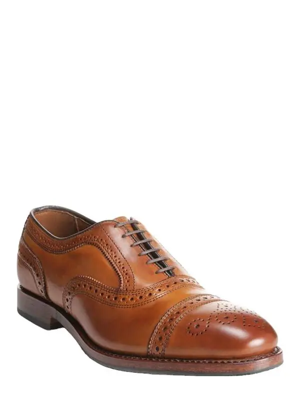 Allen Edmonds Strand Cap-toe Oxford Dress Shoe With Combination Tap Sole - Walnut Brown Leather