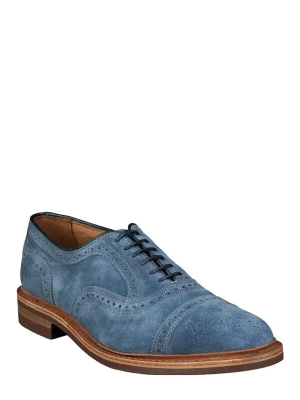 Allen Edmonds Strandmok Cap-toe Oxford With Dainite Rubber Sole - Denim Suede
