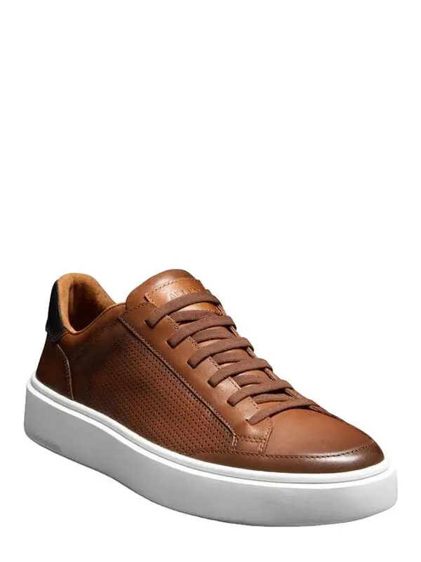 Allen Edmonds Oliver Perforated Leather Slip-on Sneakers - Luggage Tan Leather
