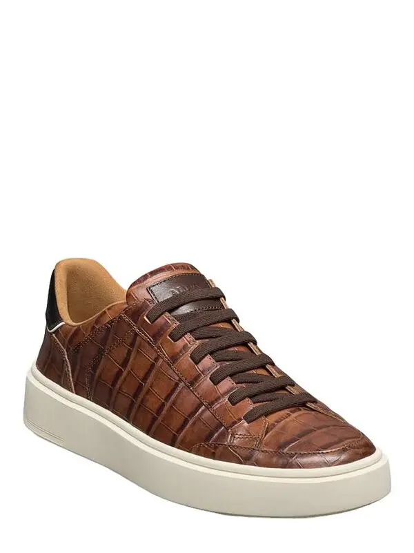 Allen Edmonds Oliver Slip-on Embossed Croc Leather Sneakers - Chestnut Embossed Croc Leather