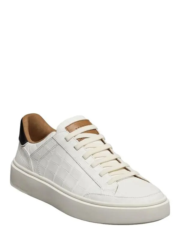 Allen Edmonds Oliver Slip-on Stretch-lace Sneakers - White Embossed Croco Leather