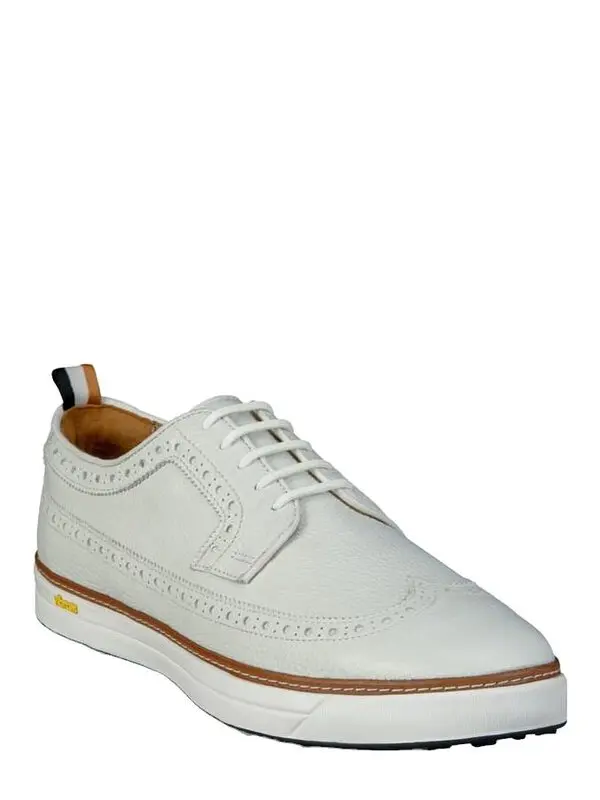 Allen Edmonds Dunes Wingtip Derby Golf Shoe - White Leather