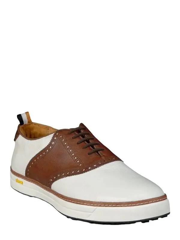 Allen Edmonds Saddle Golf Shoe - White & Brown Leather