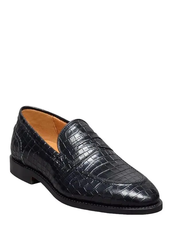 Allen Edmonds Randolph 2.0 Penny Loafer - Black Embossed Croco Leather