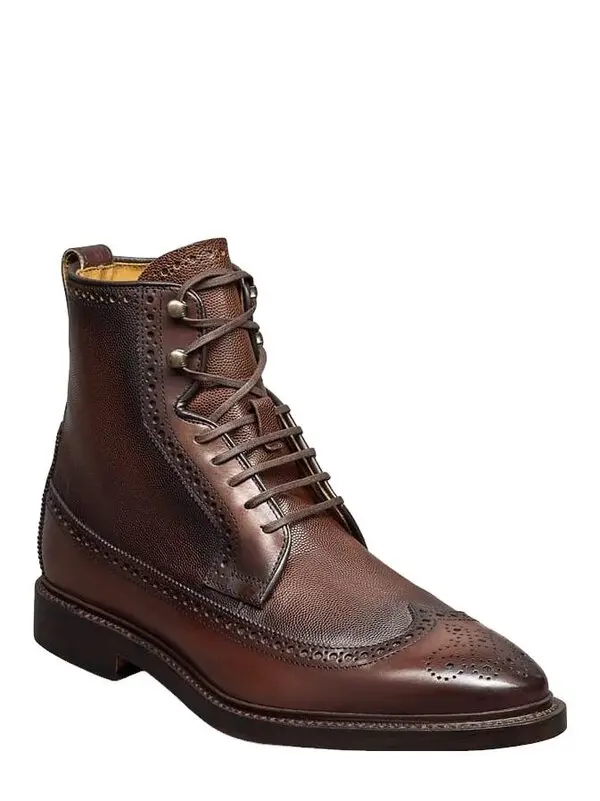 Allen Edmonds Collection Wingtip Dress Boot - Chili Caviar Grain Leather
