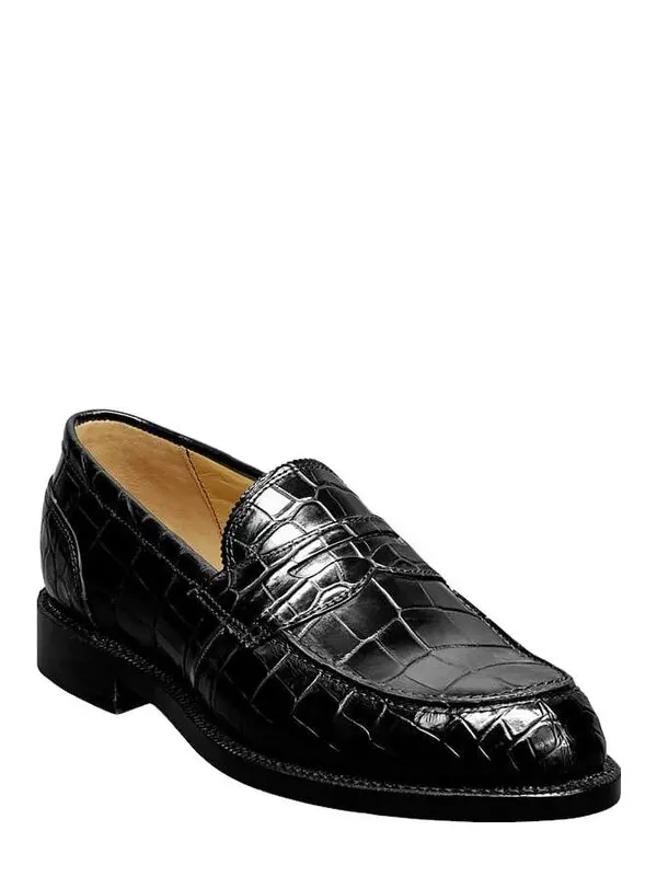 Allen Edmonds Miller Reserve Penny Loafer - Black Genuine Crocodile