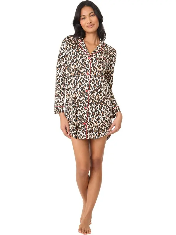 PJ Salvage Leopard Print Modal Jersey Nightshirt - One-color