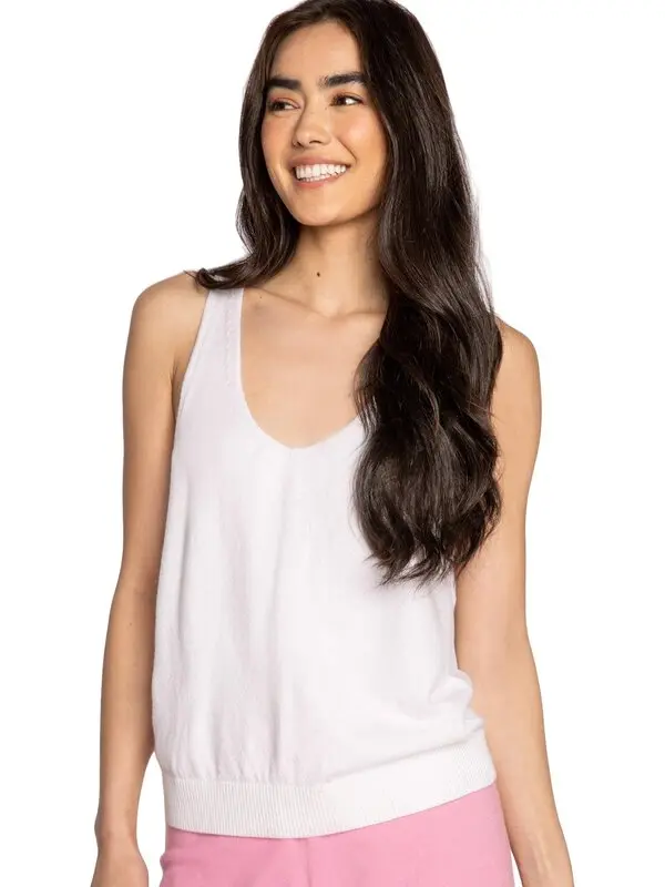 PJ Salvage Ribbed Hem Sweater Tank Top - Ivory