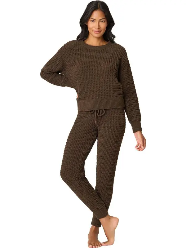 PJ Salvage Chenille Waffle Lounge Set - Chocolate