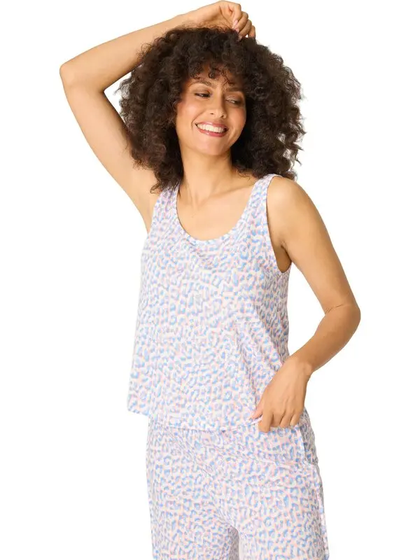 PJ Salvage Super-soft Cotton Animal Print Tank - Blue Bird