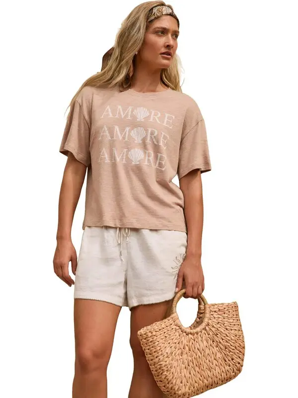 PJ Salvage Vino Al Mare Amore Graphic T-shirt - One-color