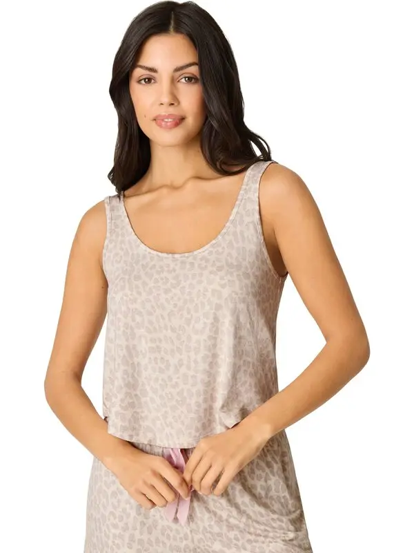 PJ Salvage Luxe Leopard Dreams Lounge Tank - Light Beige