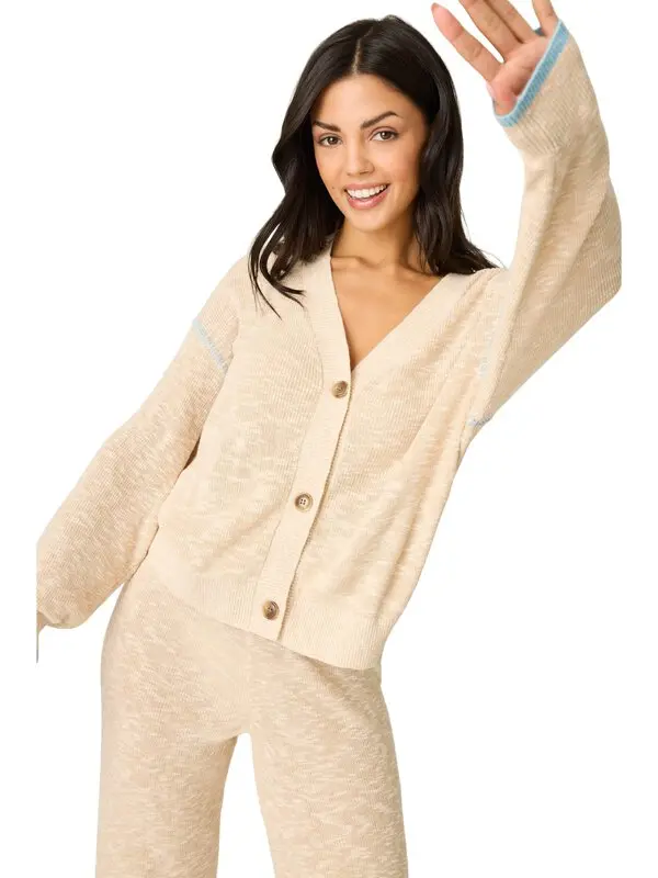 PJ Salvage Cotton Heather Sand Cardigan - One-color