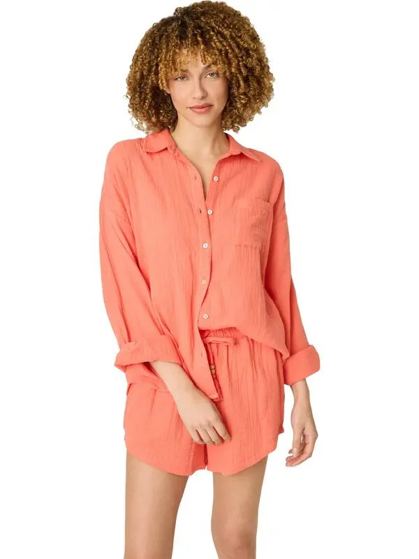 PJ Salvage Cotton Double Gauze Long Sleeve Top - One-color