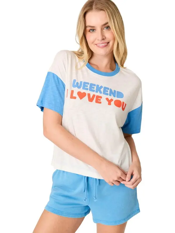 PJ Salvage Weekend I Love You" Graphic Tee - One-color